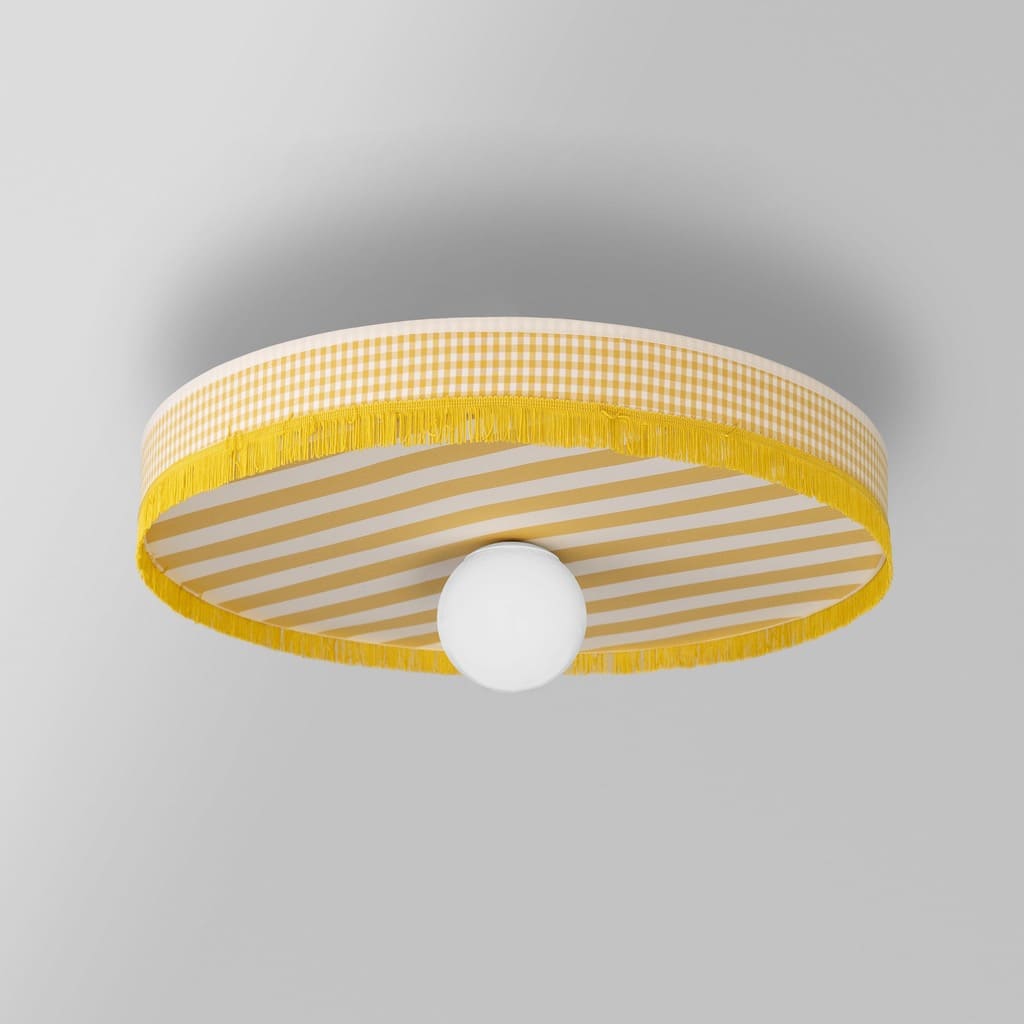Grace Stripes Yellow Ceiling Lamp – Bold Handmade Light
