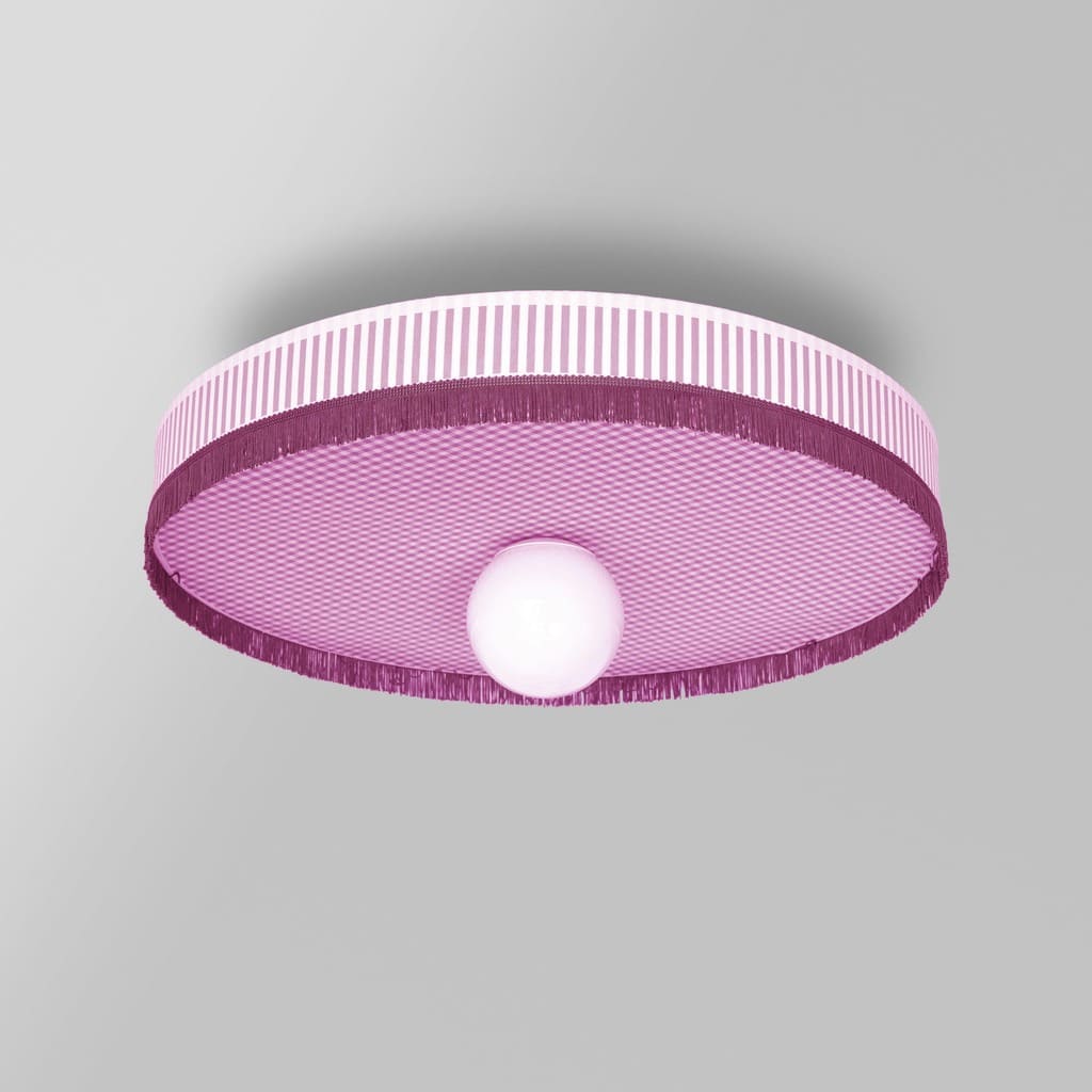 Grace Vichy Pink Ceiling Lamp – Soft Handmade Light